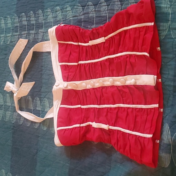 2B Bebe | Tops | Red And White Ruched Corset Halter Top From Bebe ...
